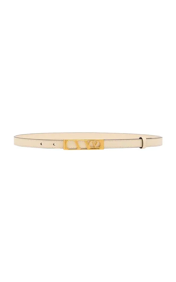 Valentino Garavani Vlogo Signature Leather Belt - Ivory
