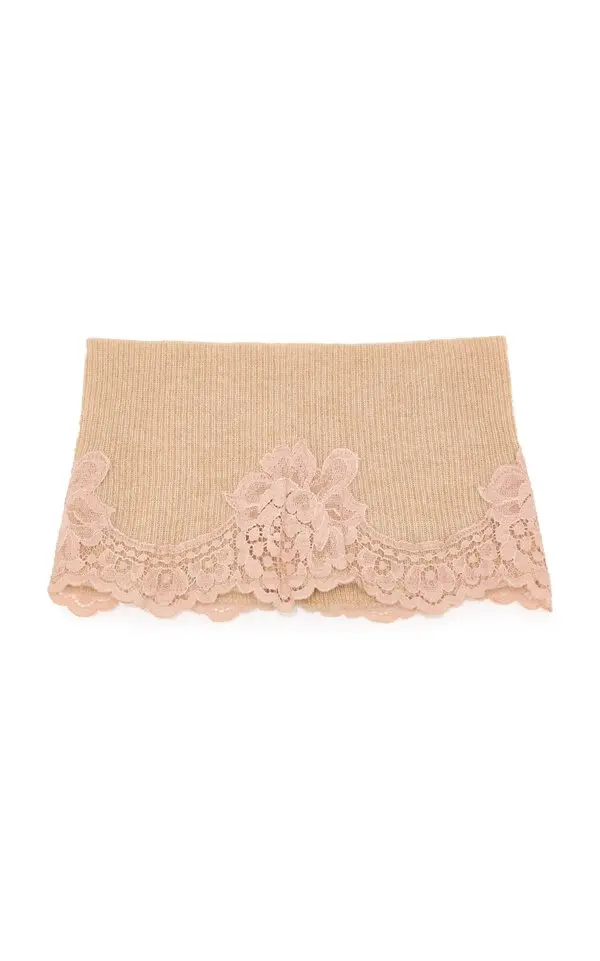 Valentino Garavani Lace-trimmed Cashmere Headband - Pink