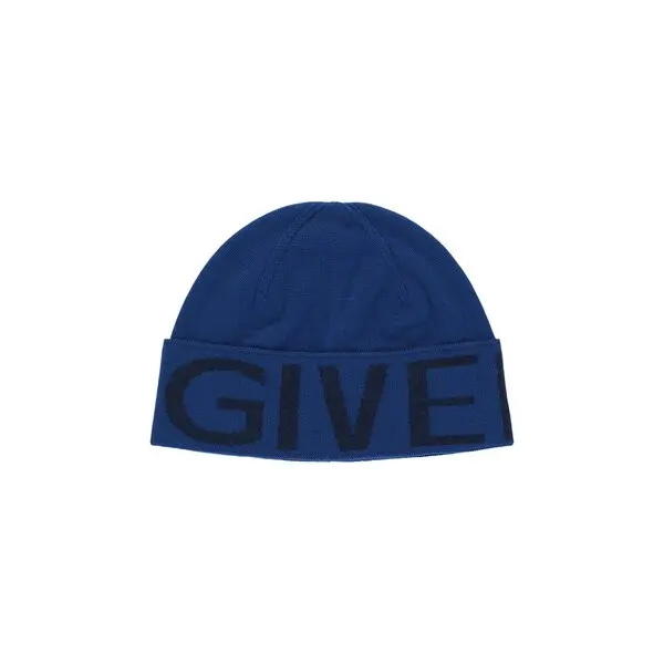 Givenchy Jacquard Logo Beanie - Blue
