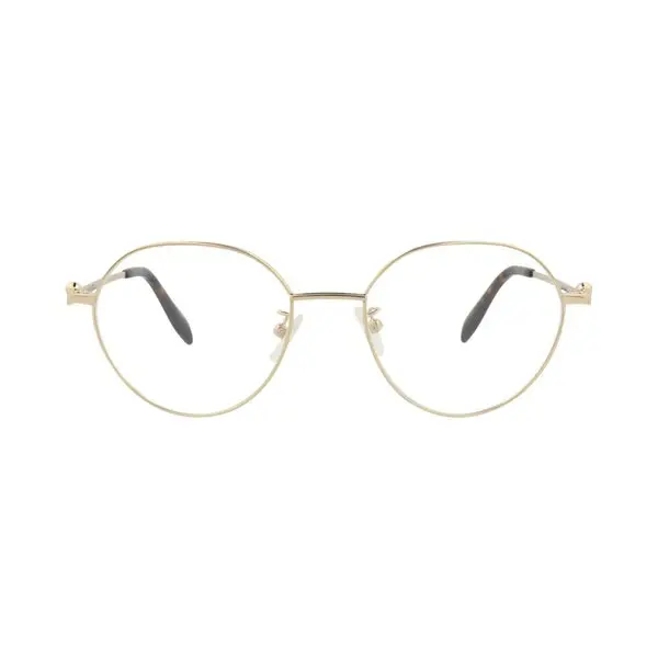 Alexander McQueen Round-frame Metal Optical Frames - Gold
