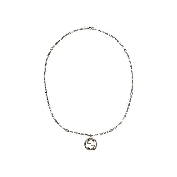 Gucci Interlocking G Pendant Necklace - Silver