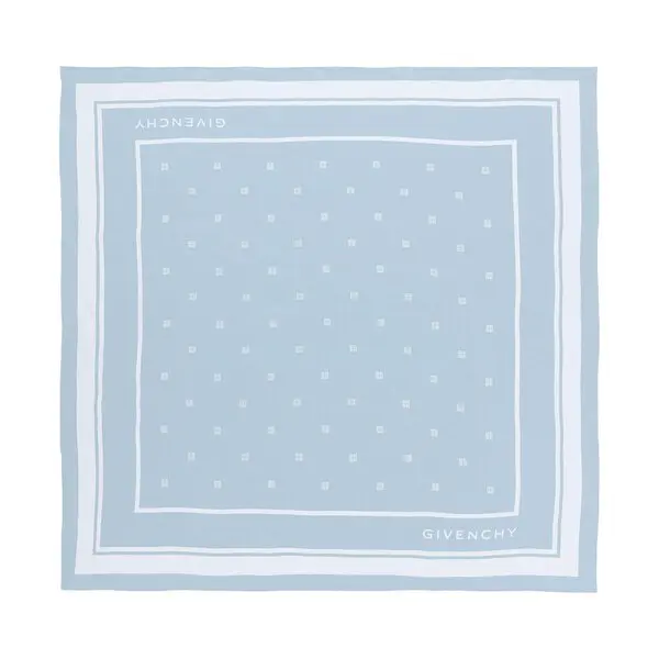 Givenchy Silk Logo Scarf 'blue Ivory - Multicolor