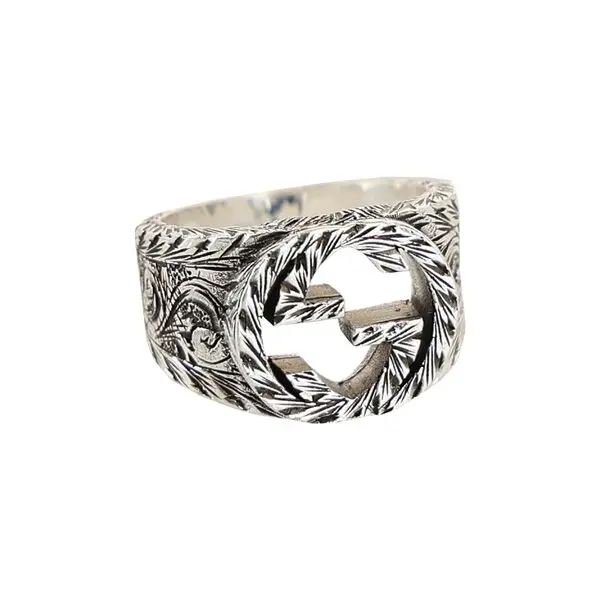 Gucci Interlocking G Paisley Ring - Silver