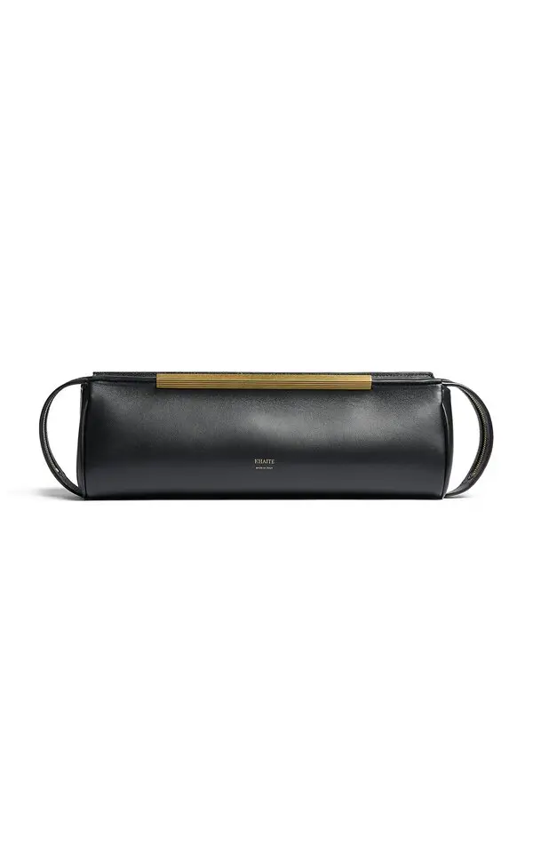 Khaite Donna Leather Clutch - Black