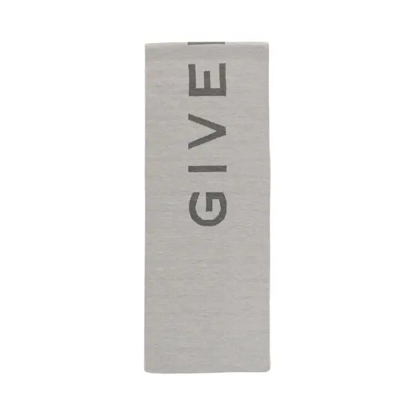Givenchy Reversible Logo Wool Scarf 'pearl Grey - Multicolor