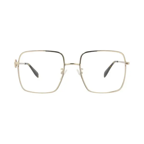 Alexander McQueen Square-frame Metal Optical Frames - Gold