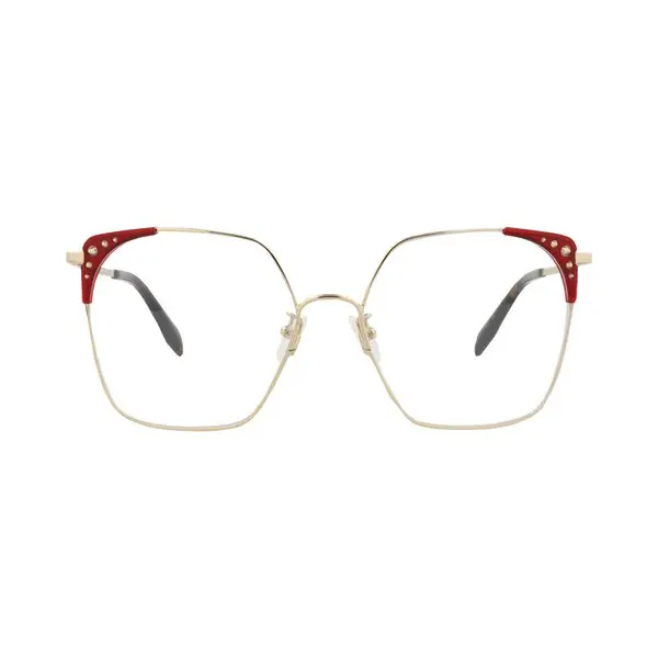 Alexander McQueen Square-frame Metal Optical Frames - Gold