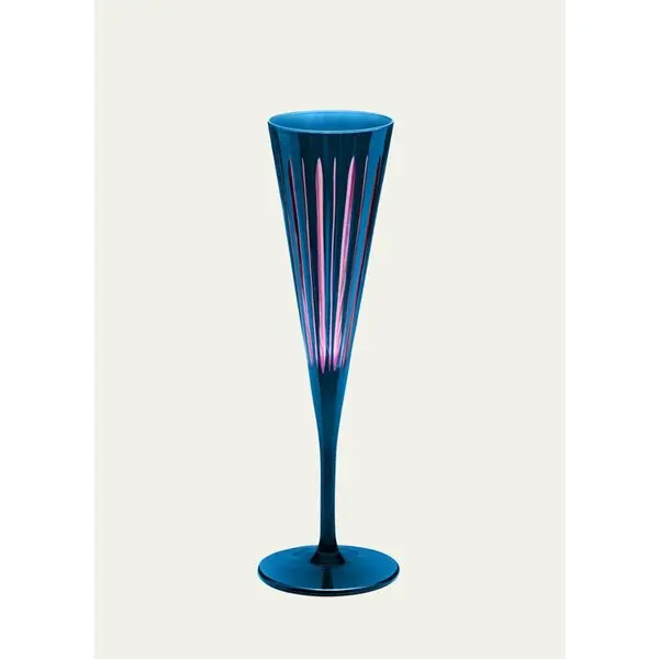 L'Objet Prism 6 Oz. Champagne Flutes, Set Of 4 - Blue