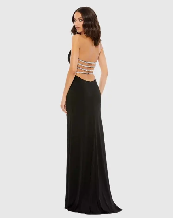 Mac Duggal Cowl Neck Halter Gown