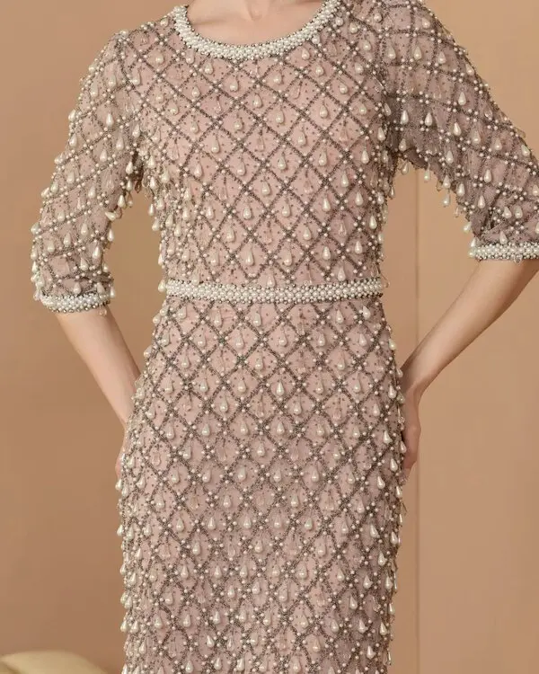 MAC DUGGAL COLLECTION Embellished 3/4 Sleeve Gown