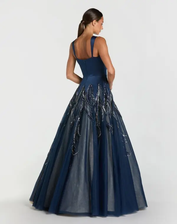 Mac Duggal Embellished Satin Ball Gown - Midnight | Editorialist