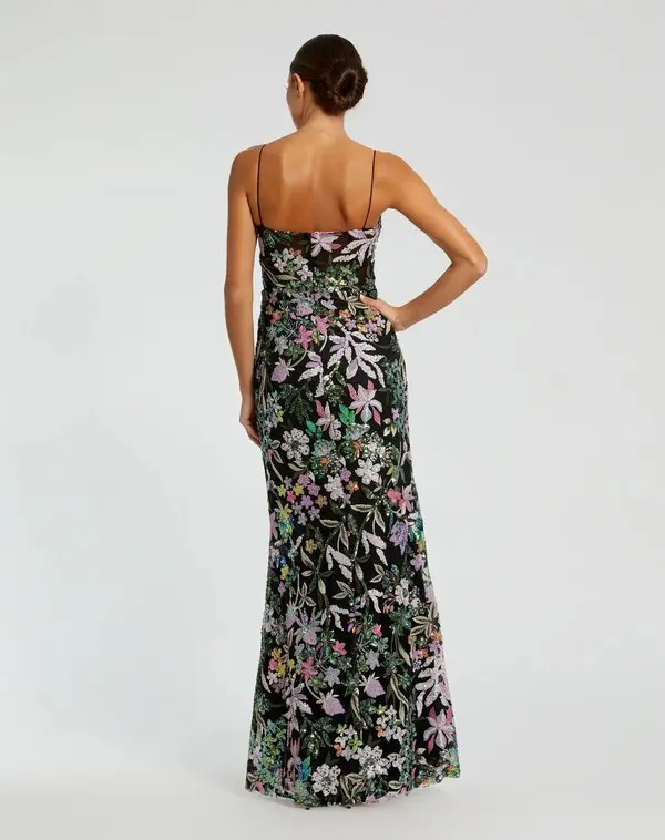 Mac Duggal Embroidered Bustier Trumpet Gown