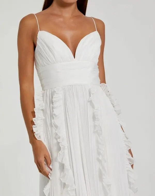 Mac Duggal Pleated Chiffon Gown