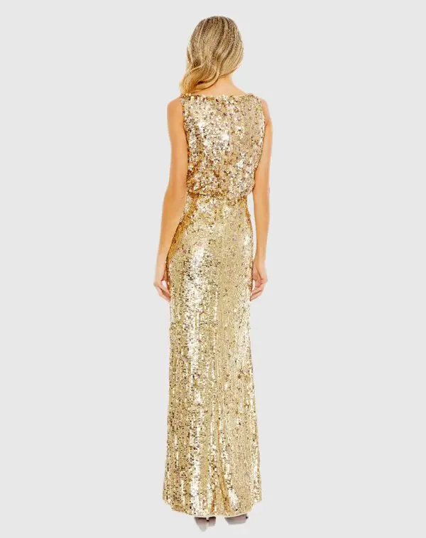 Mac Duggal Sequined High Neck Gown