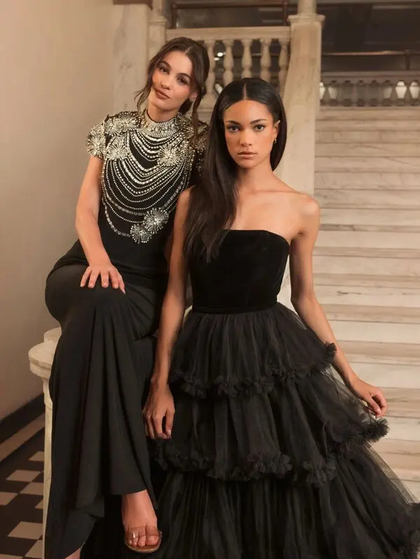 Mac Duggal High Neck Embellished Column Gown