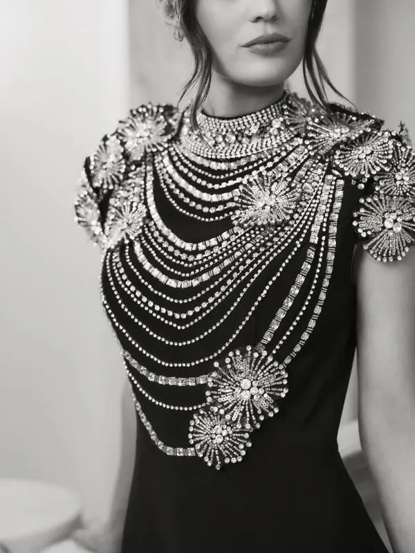 Mac Duggal High Neck Embellished Column Gown