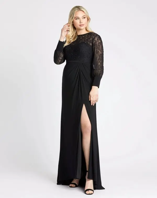 Mac Duggal Sequin Lace Evening Gown