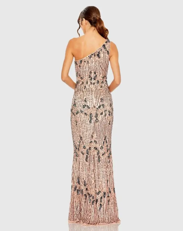 Mac Duggal Embellished One-shoulder Gown - Orange