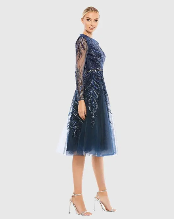 Mac Duggal Embellished Fit-and-flare Cocktail Dress