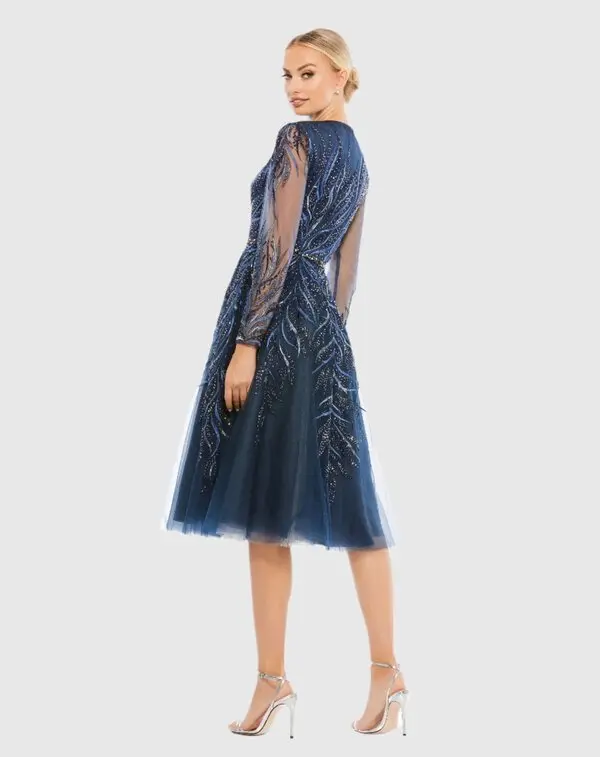 Mac Duggal Embellished Fit-and-flare Cocktail Dress
