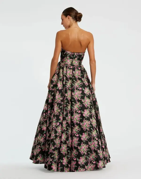 Mac Duggal Strapless Sweetheart Floral Ballgown