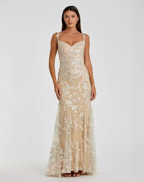 Mac Duggal Embroidered Trumpet Gown