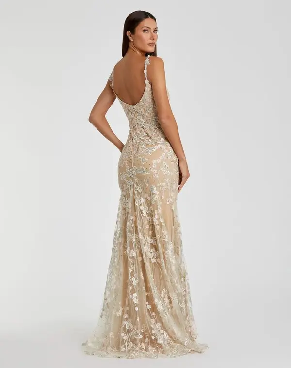 Mac Duggal Embroidered Trumpet Gown