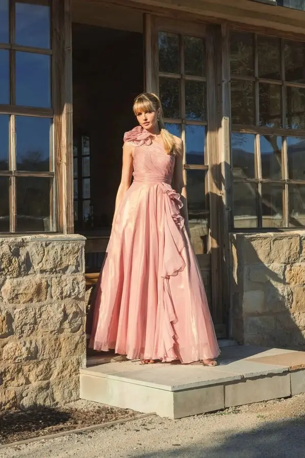 Mac Duggal One Shoulder Rosette Ball Gown