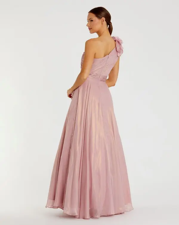 Mac Duggal One Shoulder Rosette Ball Gown