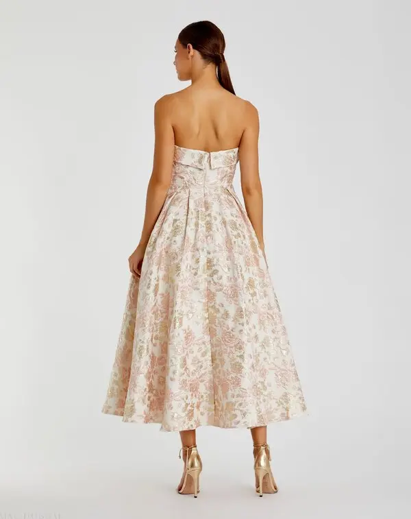knee length dresses for ladies Sequin Floral Dress Midi Cocktail Mac Duggal 6162