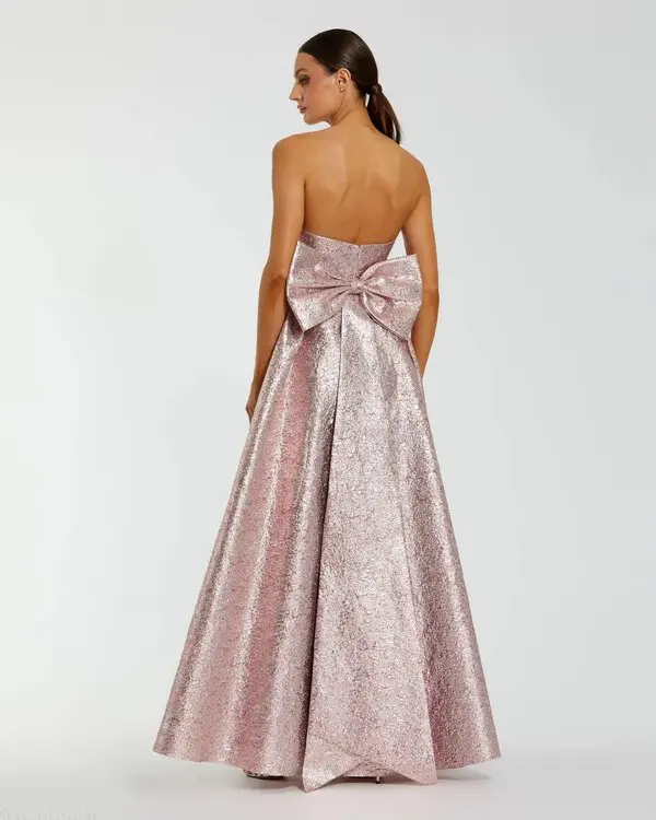 Mac Duggal Metallic Brocade Gown With Bow