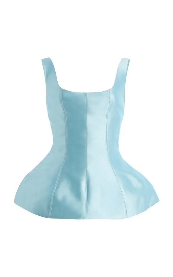 MARLIES GRACE Ivy Satin Peplum Top - Blue