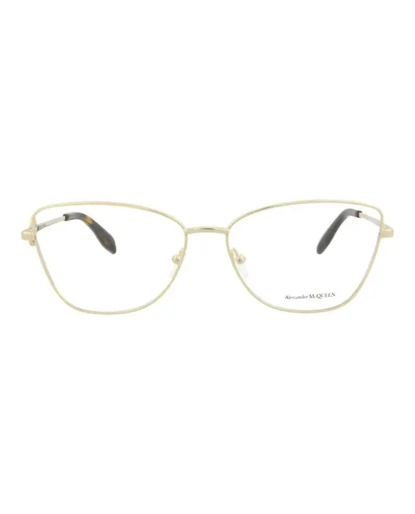 Alexander McQueen Cat Eye Optical Frames - Gold Gold Transparent (am0290o/30009426/002)