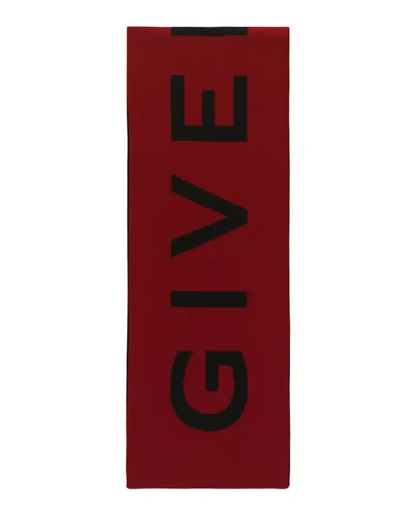Givenchy Jacquard Logo Scarf - Red Black