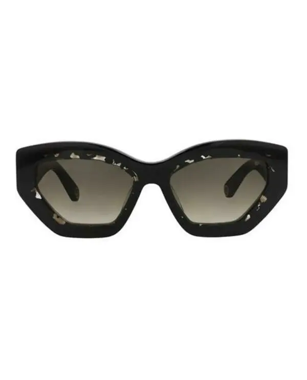 Philipp Plein Acetate Cat Eye Frame Sunglasses - Black Black Green (spp099m/55/0700)