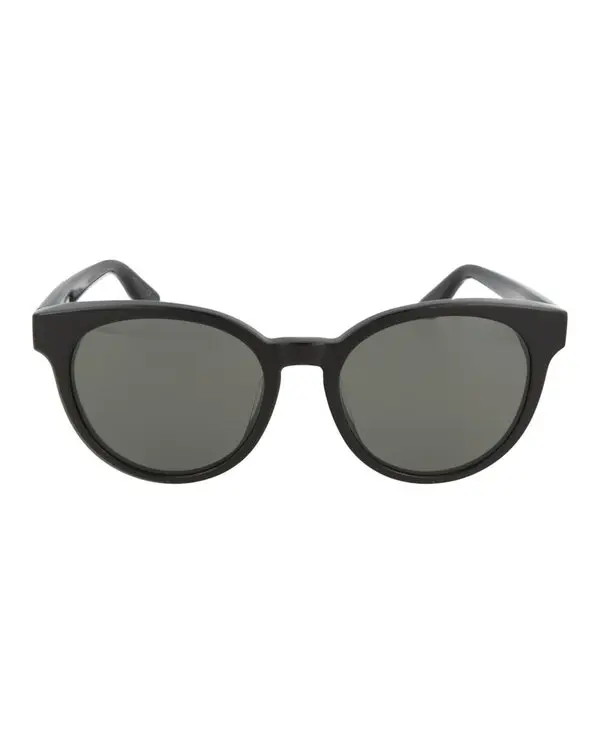 Saint Laurent Acetate Round Frame Sunglasses - Shiny Black (slm25k/30002244/001)