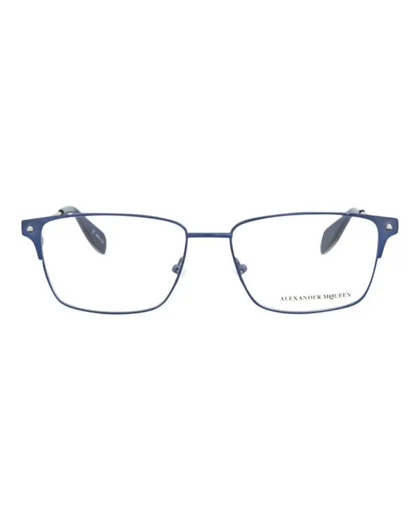 Alexander McQueen Square-frame Metal Optical Frames - Blue Silver Transparent (am0142o/30002595/003)