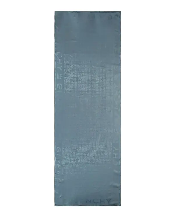 Givenchy 4g Monogram Oblong Silk Scarf - Grey Blue