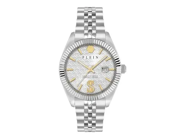 Philipp Plein Date Superlative Crystal Watch - Stainless Steel
