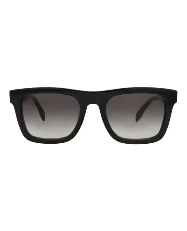 Alexander McQueen Acetate Square Frame Sunglasses - Black Black Grey (am0301s/30010928/001)