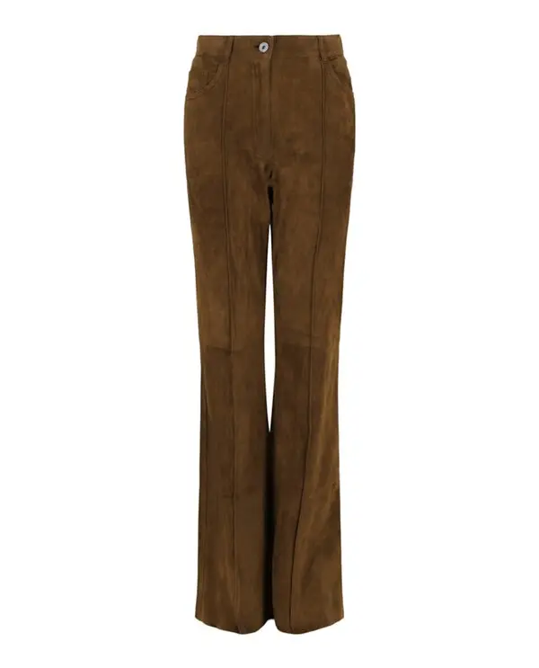 FERRAGAMO Suede Flared Pants
