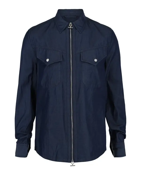 FERRAGAMO Denim Zipper Shirt