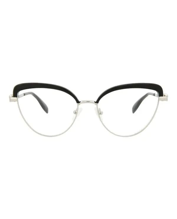 Alexander McQueen Cat Eye Metal Optical Frames - Silver Silver Transparent (am0259o/30008692/001)