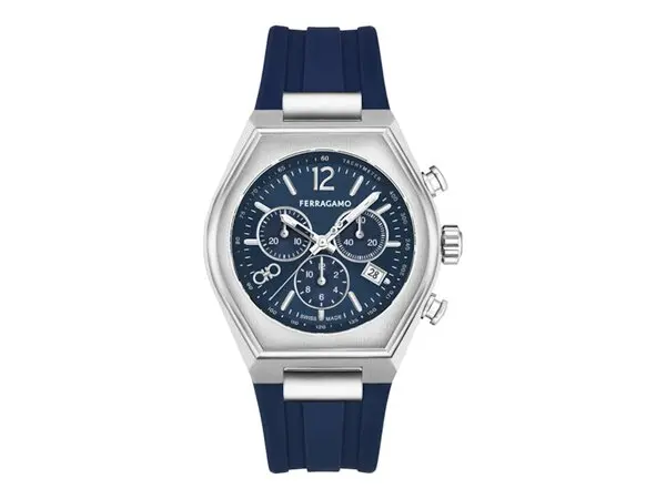 FERRAGAMO Tonneu Chrono Watch - Stainless Steel