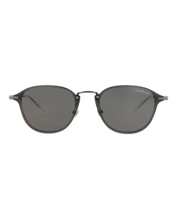 Montblanc Round Frame Sunglasses - Grey Ruthenium Grey (mb0155s/30010173/001)