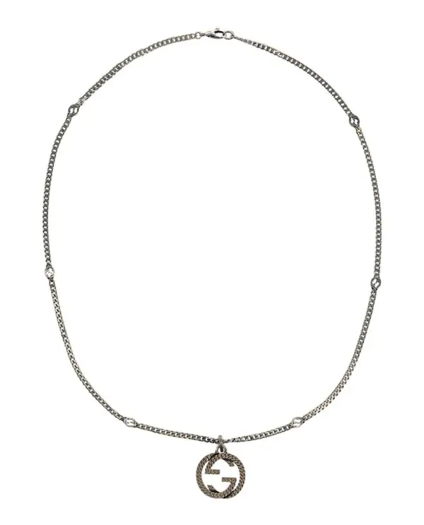 Gucci Interlocking G Pendant Necklace - Silver