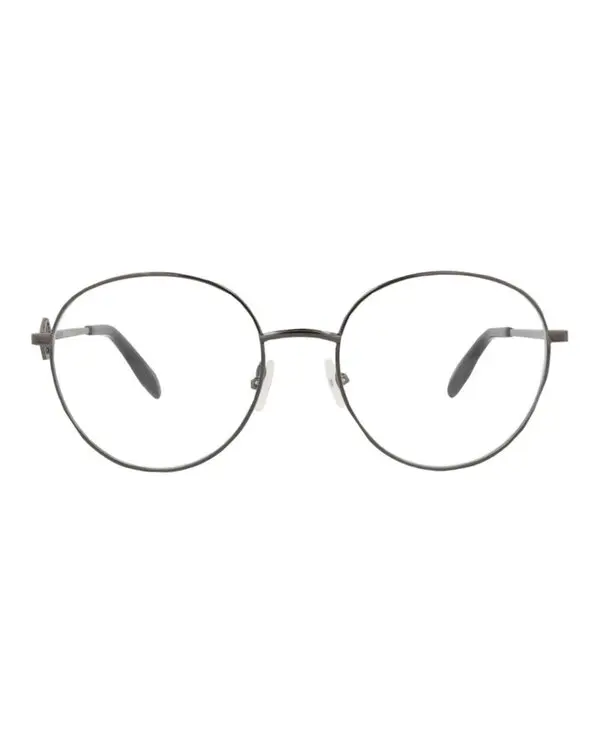Alexander McQueen Round-frame Metal Optical Frames - Ruthenium Ruthenium Transparent (am0291o/30009427/001)