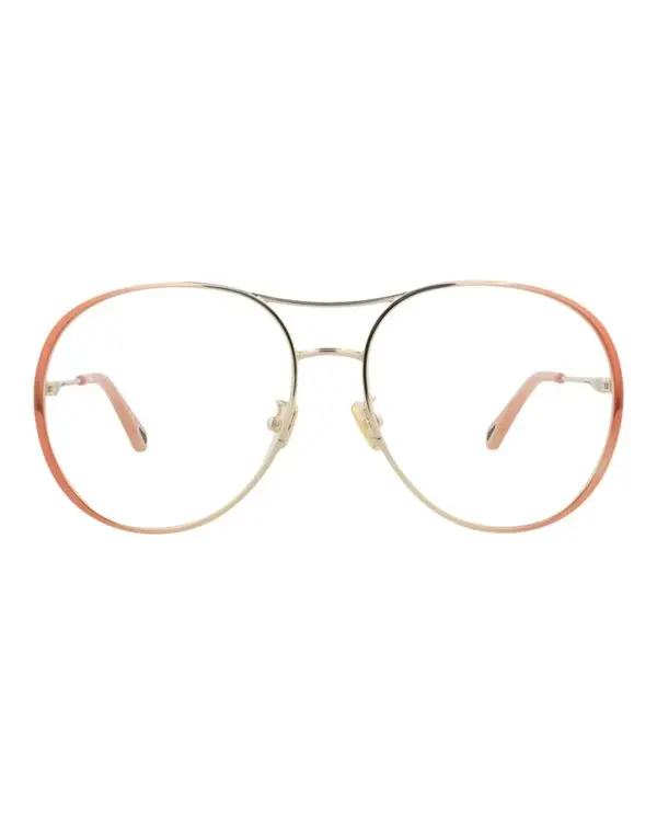 Chloé Aviator-frame Metal Optical Frames - Nude Nude Transparent (ch0019o/30009854/003)