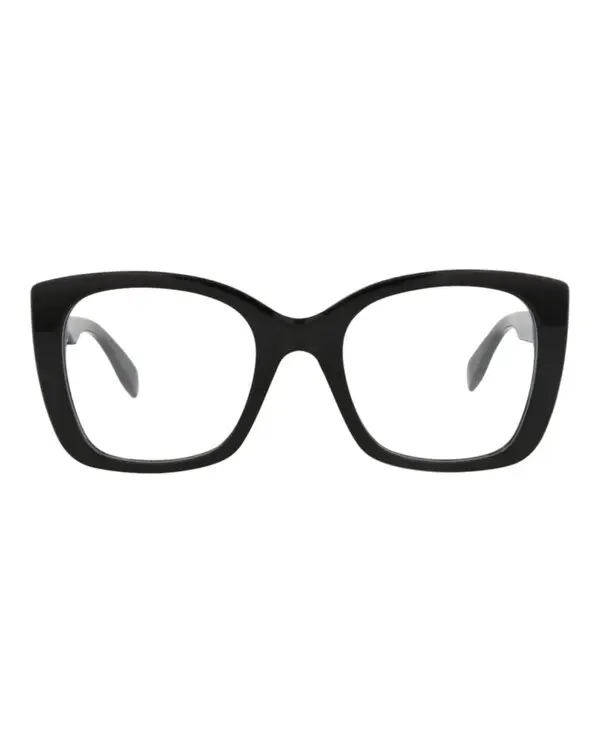 Alexander McQueen Acetate Square Frame Optical Frames - Black Black Transparent (am0351o/30012329/002)