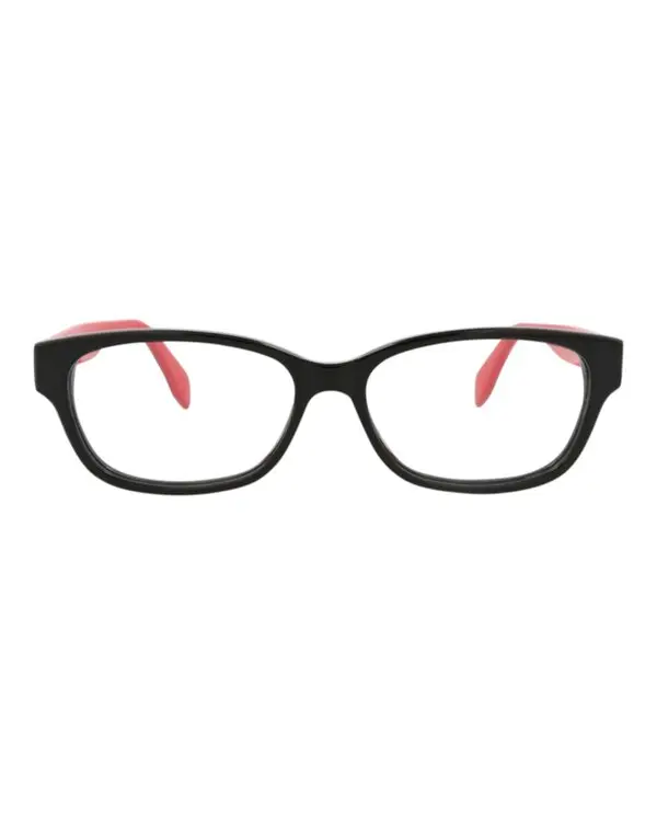 Alexander McQueen Acetate Square Frame Optical Frames - Black Black Transparent (am0344o/30011495/003)
